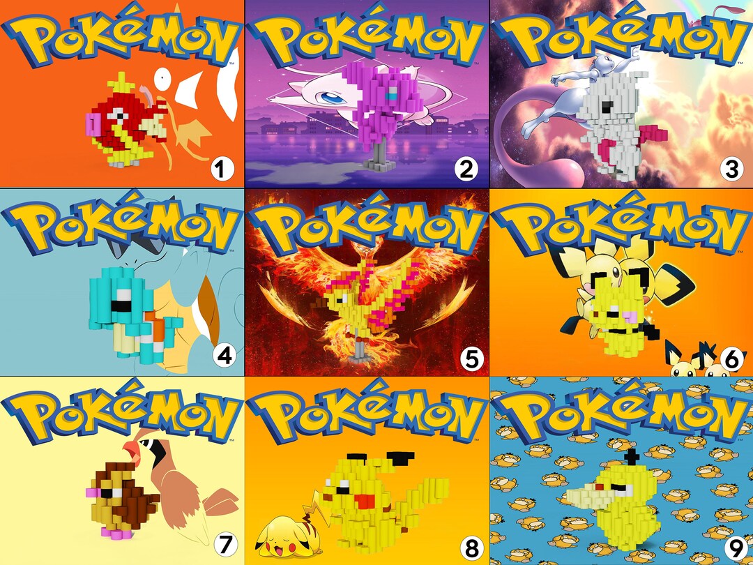 Mini Pokemon 3D Perler Bead Pattern Guide Digitally - Etsy