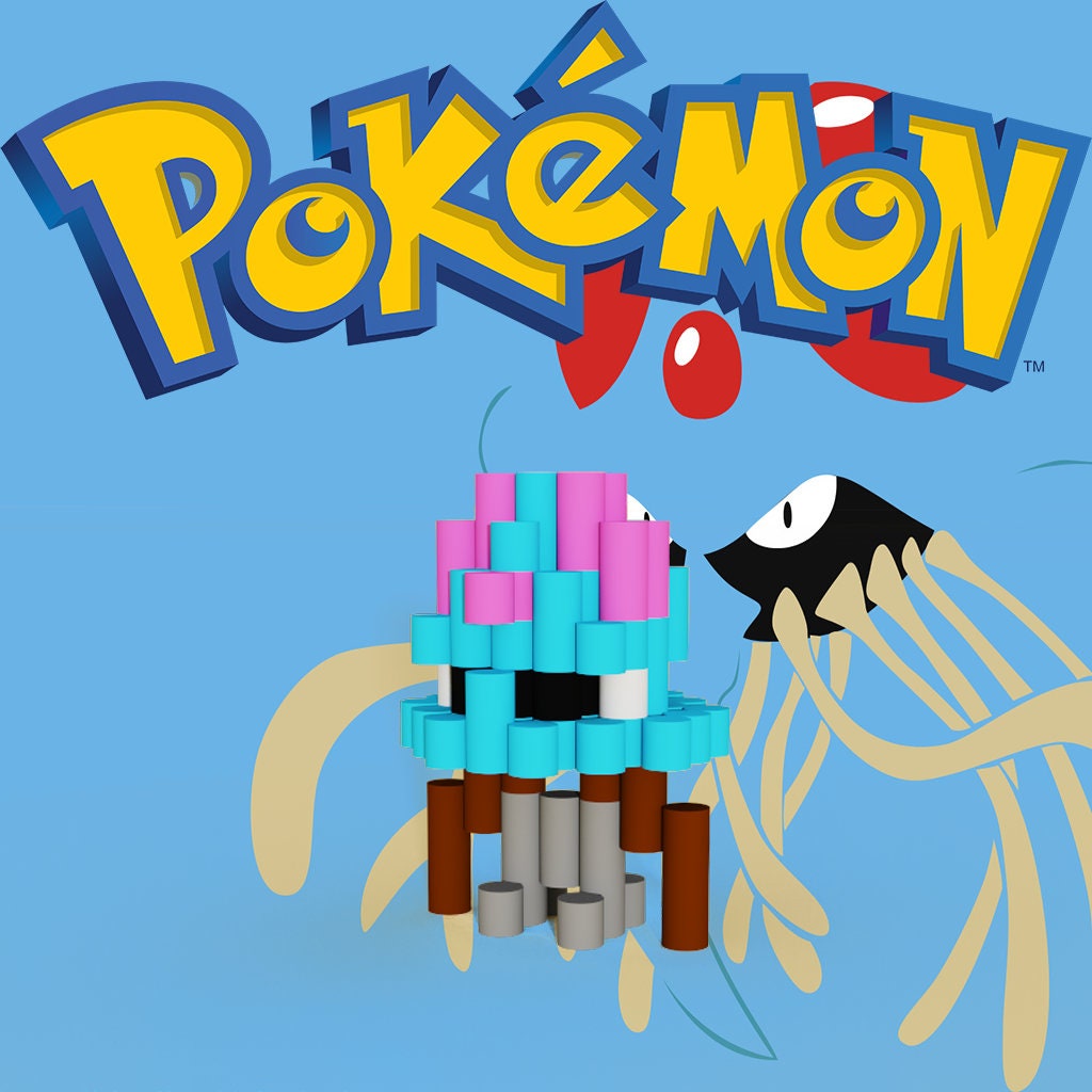 Mini Pokemon 3D Perler Bead Pattern Guide Digitally - Etsy