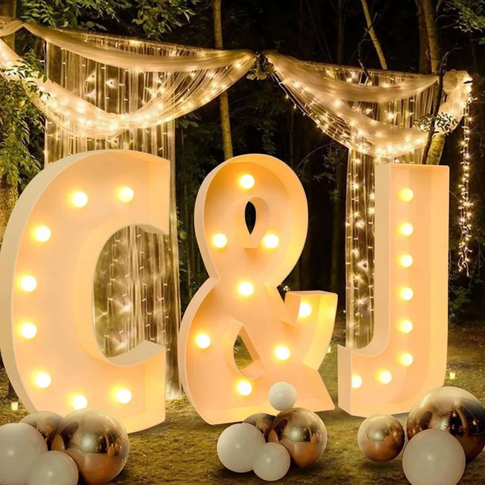 Wedding Marquee Lights, Marquee Light up Giant Number Box, Light up ...