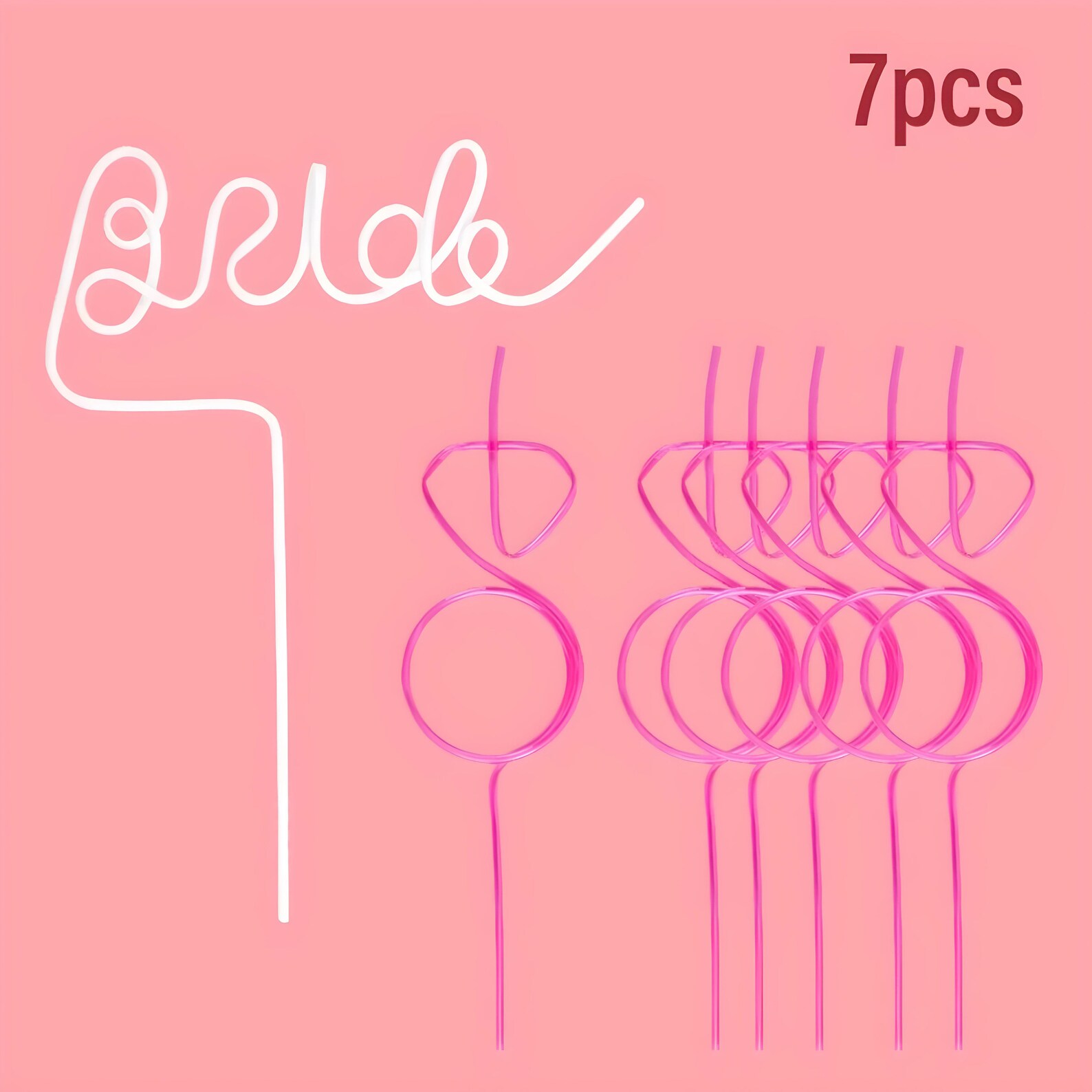 Bride to Be Bride Straw Set, Bachelorette Favors, Love Heart Straws ...