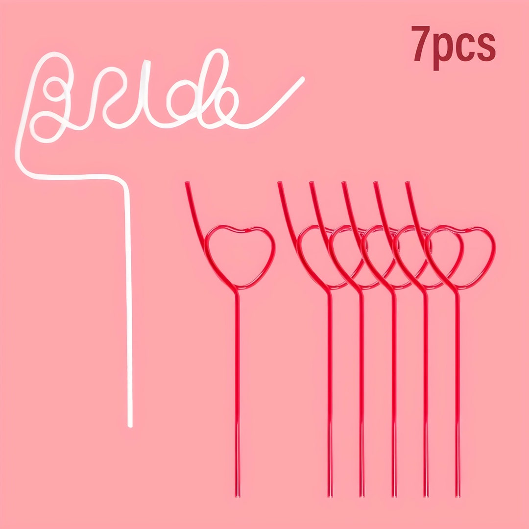 Bride to Be Straw Set: Heart & Diamond Bachelorette Party Favors - Etsy