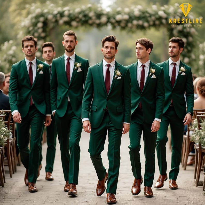 Emerald Green Groomsmen Suits