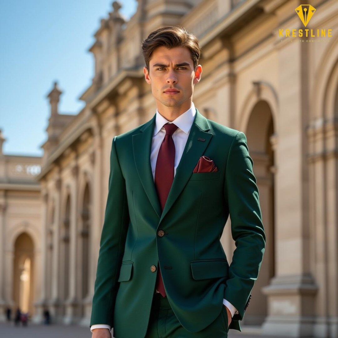 Men’s Forest Green 2-piece Suit | Modern Groom and Wedding Wear | Ideal ...