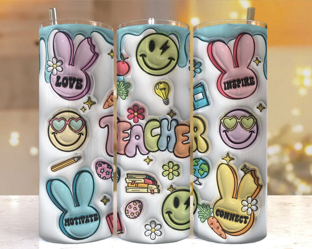 Teacher 20oz Skinny Tumbler Png, Teach Love Inspire, Teacher Life ...