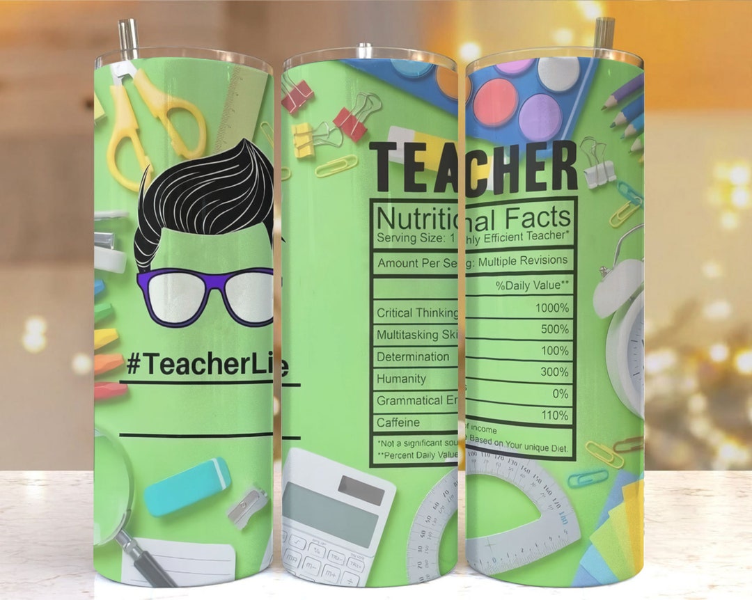 Teacher 20oz Skinny Tumbler Png, Teach Love Inspire, Teacher Life ...