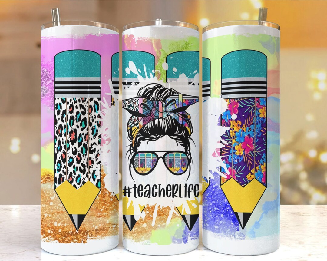 Teacher 20oz Skinny Tumbler Png, Teach Love Inspire, Teacher Life ...
