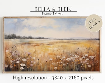 Spring Wildflower Field, Samsung Frame TV Art, Flower Meadow, Country ...