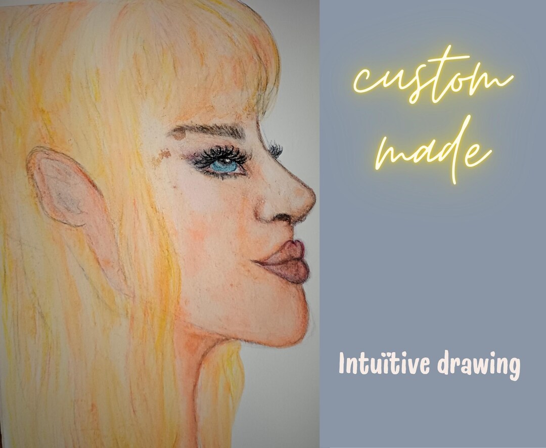 Personal Drawing Custom Made, Intuitive Artwork With Message - Etsy