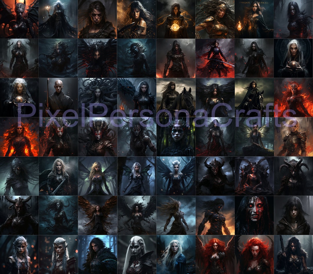 Dark Female Character Portraits 60 Images - Etsy