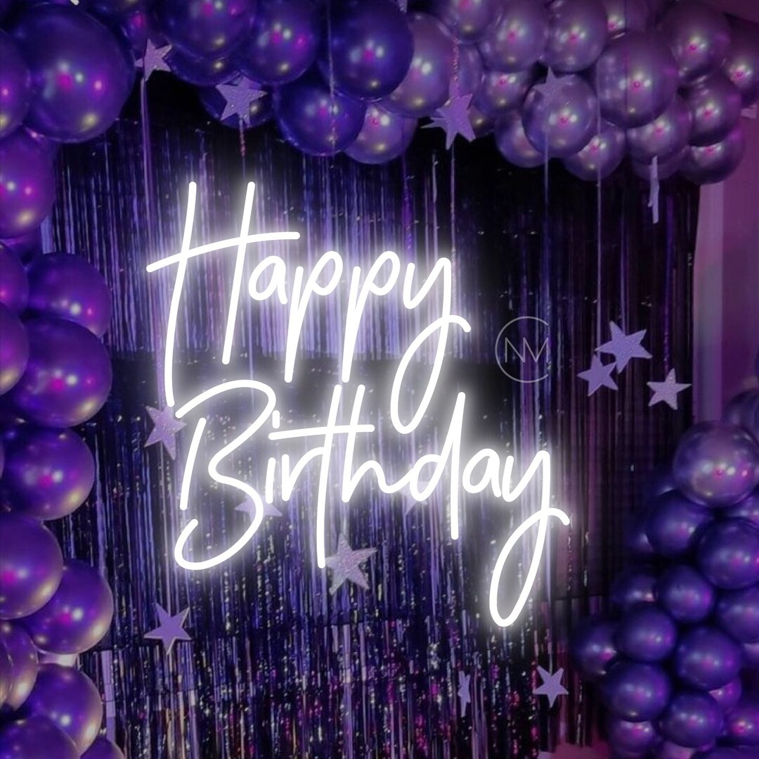 Birthday Neon Sign Custom Decor / Happy Birthday Custom Neon Sign ...