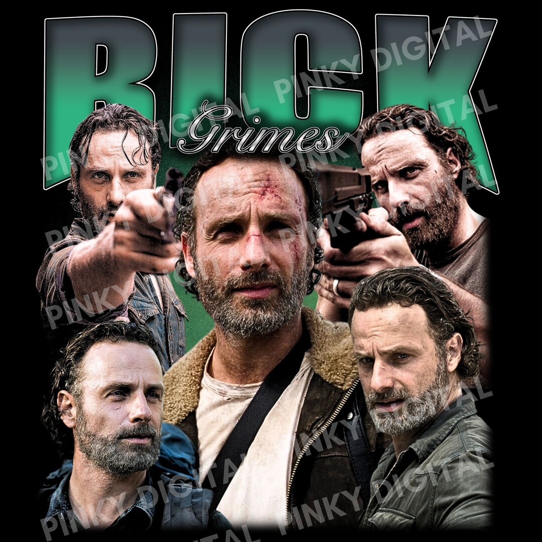 Rick Grimes T Shirt Design. PNG Digital 4500x5100 Px. Retro, 90s ...