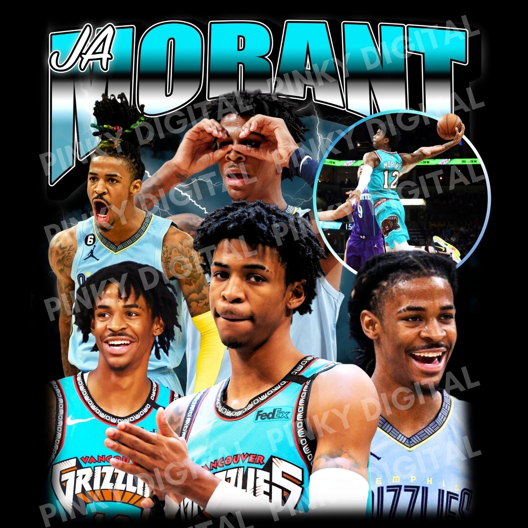 Ja Morant PNG T Shirt Design. PNG Digital 4500x5100 Px. Retro, 90s ...