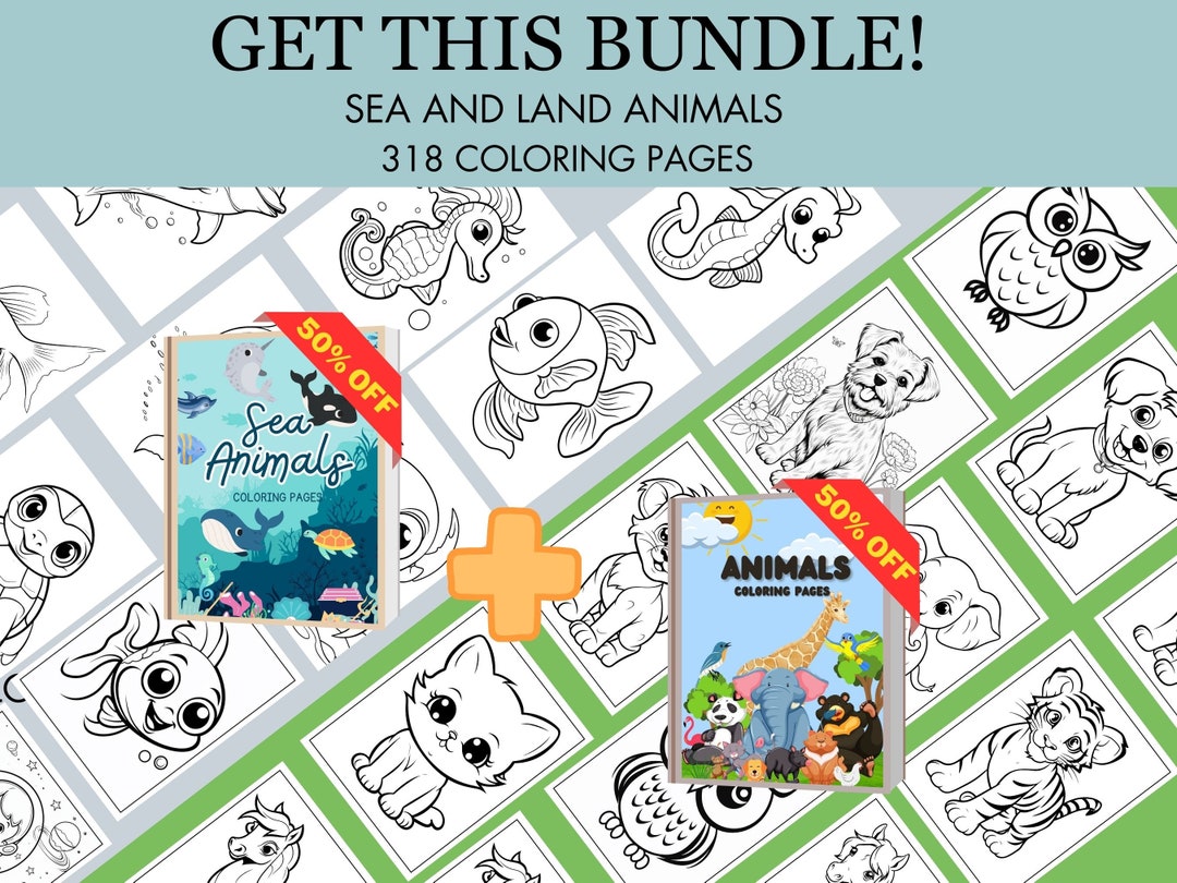 Printable Sea and Land Animal 318 Coloring Pages Busy Book Adventures ...