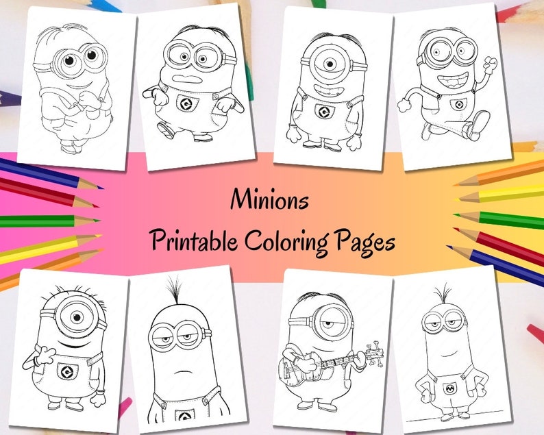 Minions Printable Coloring Pages for Kids Preschoolers Toddlers ...