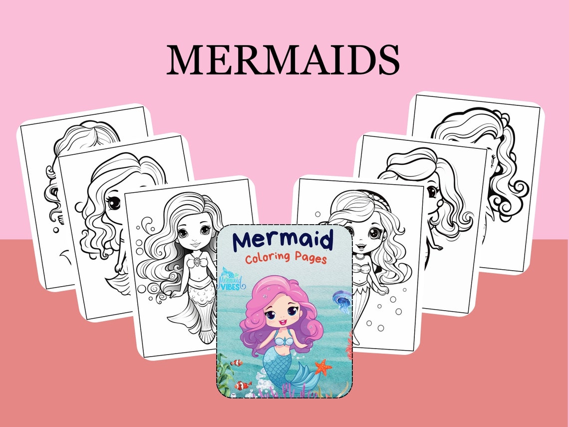 Printable Enchanting Mermaid and Princess Coloring Pages for Girls ...