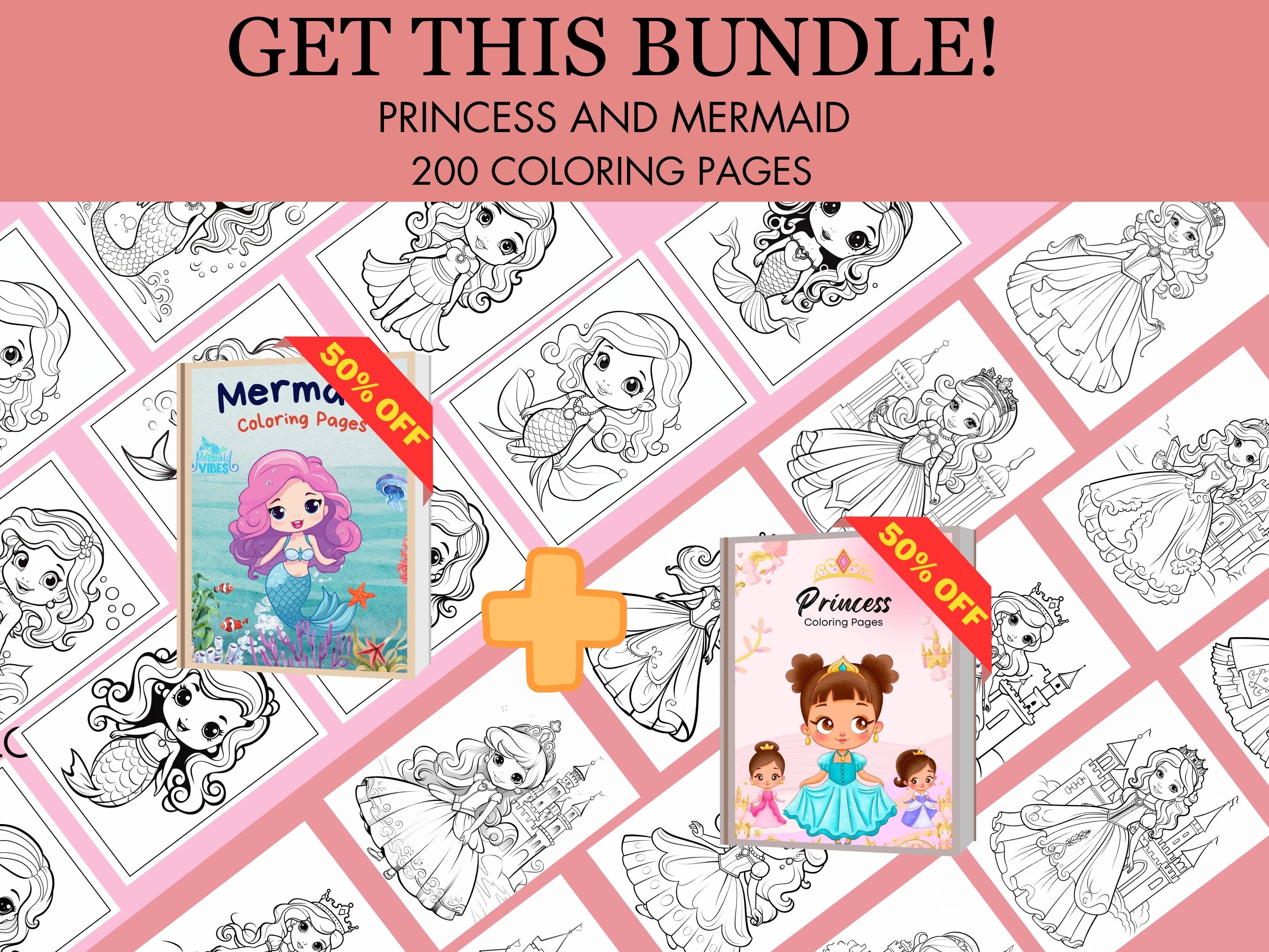 Printable Enchanting Mermaid and Princess Coloring Pages for Girls ...