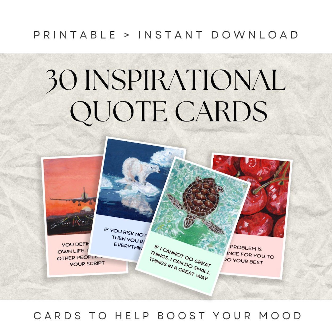 Printable Inspirational Quote Cards – Motivational Desk Decor, Positive ...