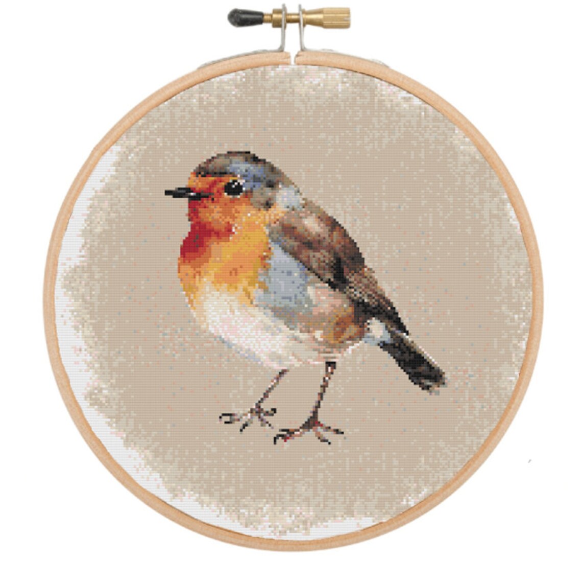 Red Robin Cross Stitch Pattern, Chart, Small Birds, Feathered Animals ...