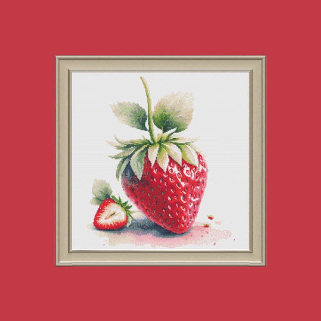 Strawberry Cross Stitch Pattern, Strawberries, Juicy Strawberry, Cross ...