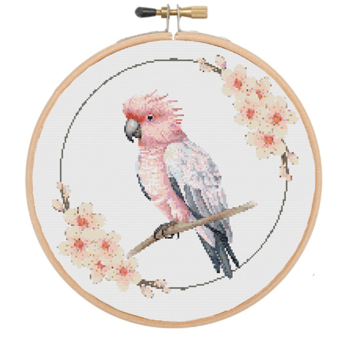 Galah Bird Cross Stitch Pattern, Chart, Parrots, Feathered Animals ...