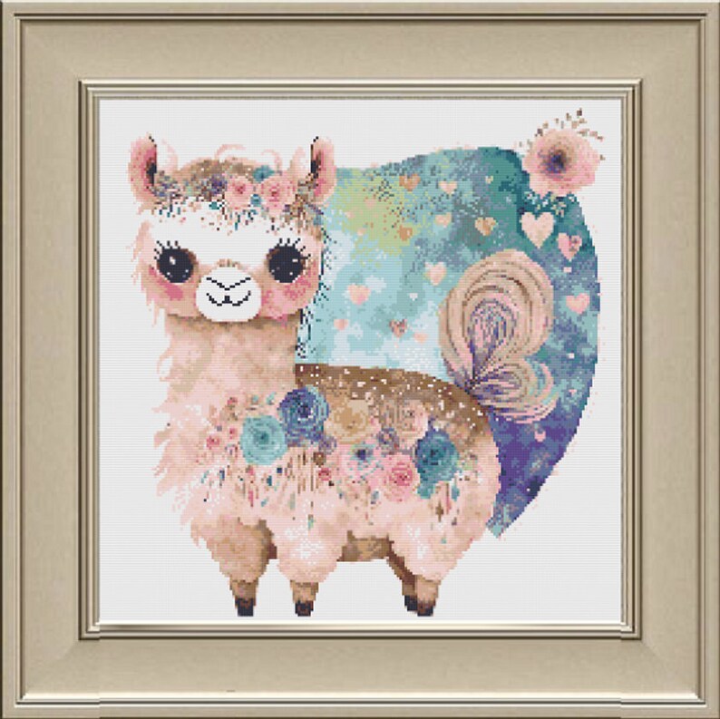 Llama Cross Stitch Pattern, Alpaca Cross Stitch Pdf, Cute Cross Stitch ...