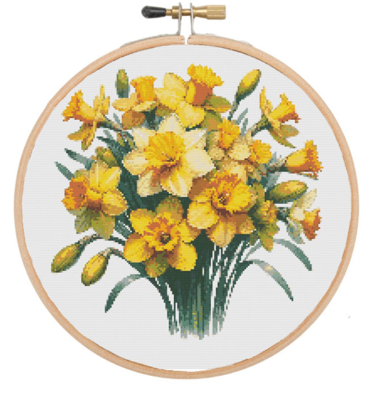 Spring Daffodils Floral Cross Stitch Pattern (instant PDF Download) - Etsy