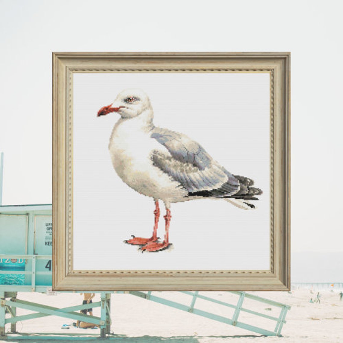 Seagull Watercolour Cross Stitch Pattern, Seagull Chart, Seaside ...