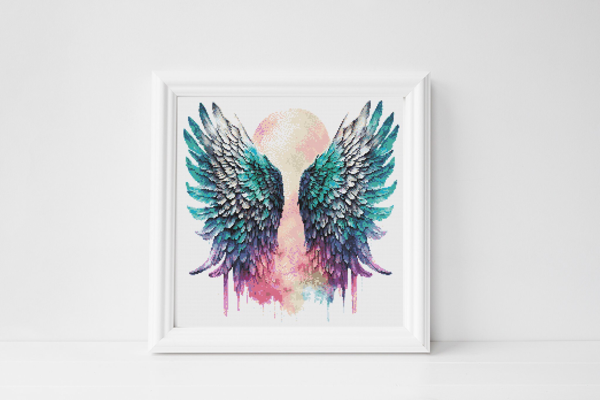 Angel Wings Cross Stitch Pattern, Instant PDF Download, Watercolour X ...
