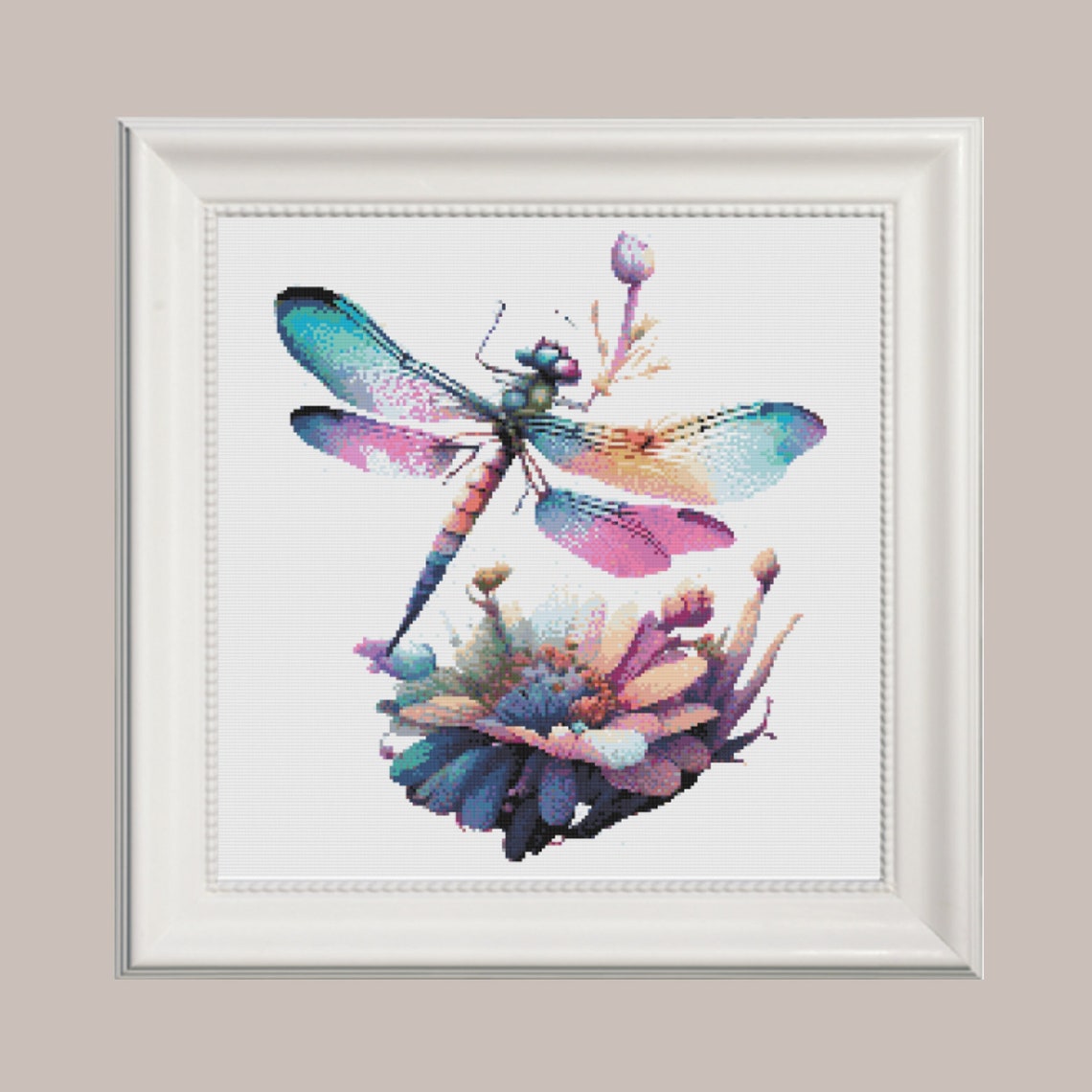 Dragonfly Cross Stitch Pattern, Instant PDF Download, Insect Watercolor ...