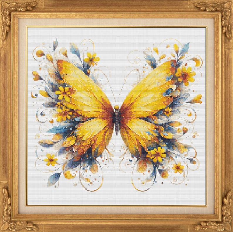 Butterfly Cross Stitch Pattern, Instant PDF Download, Insect Watercolor ...