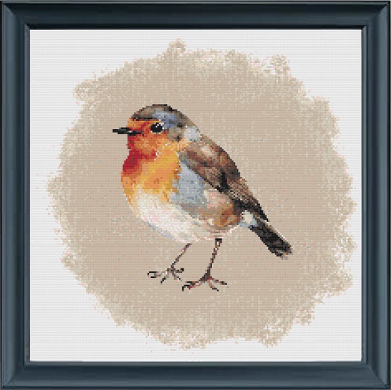 Red Robin Cross Stitch Pattern, Chart, Small Birds, Feathered Animals ...
