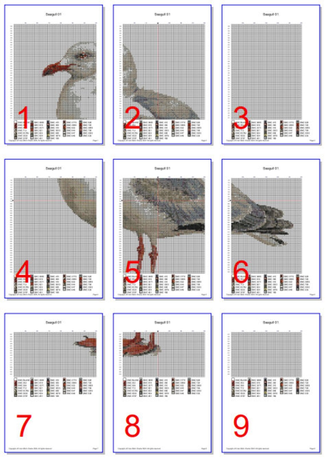 Seagull Watercolour Cross Stitch Pattern, Seagull Chart, Seaside ...