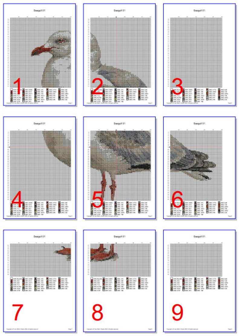 Seagull Watercolour Cross Stitch Pattern, Seagull Chart, Seaside ...