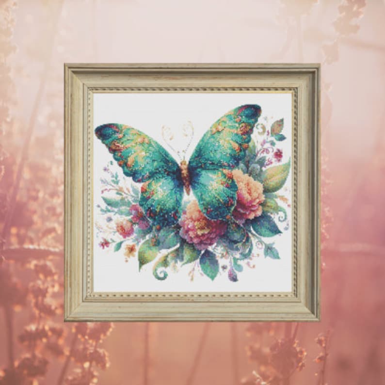 Butterfly Cross Stitch Pattern, Instant PDF Download, Insect Watercolor ...