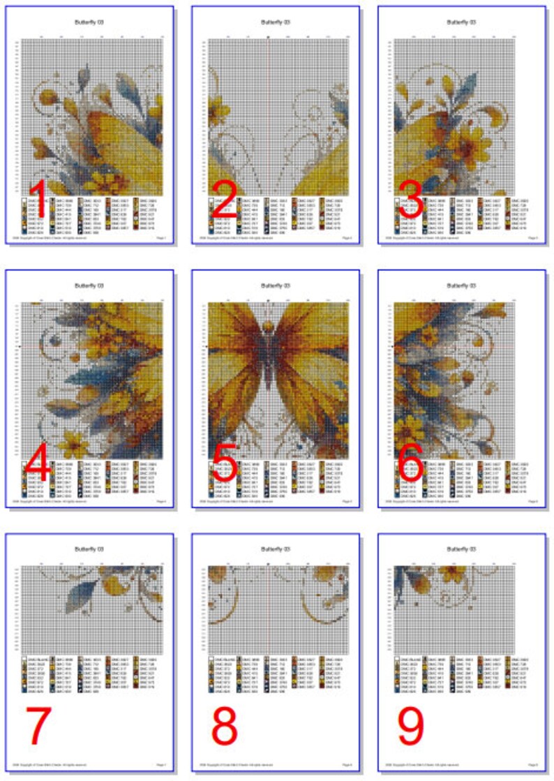 Butterfly Cross Stitch Pattern, Instant PDF Download, Insect Watercolor ...