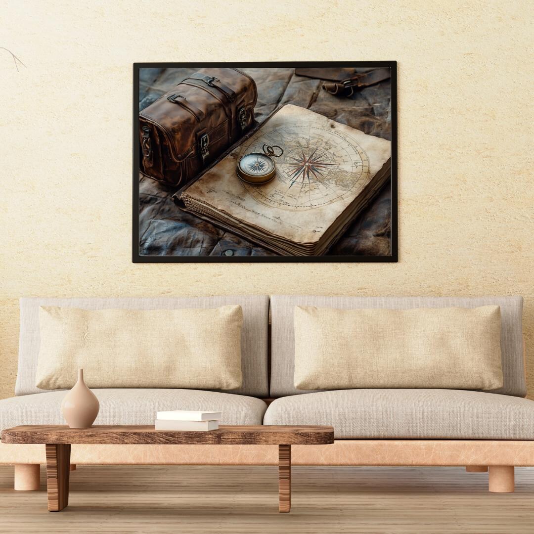 Old Map With Compass Painting | Adventure Lover Painting | Travel Lover ...