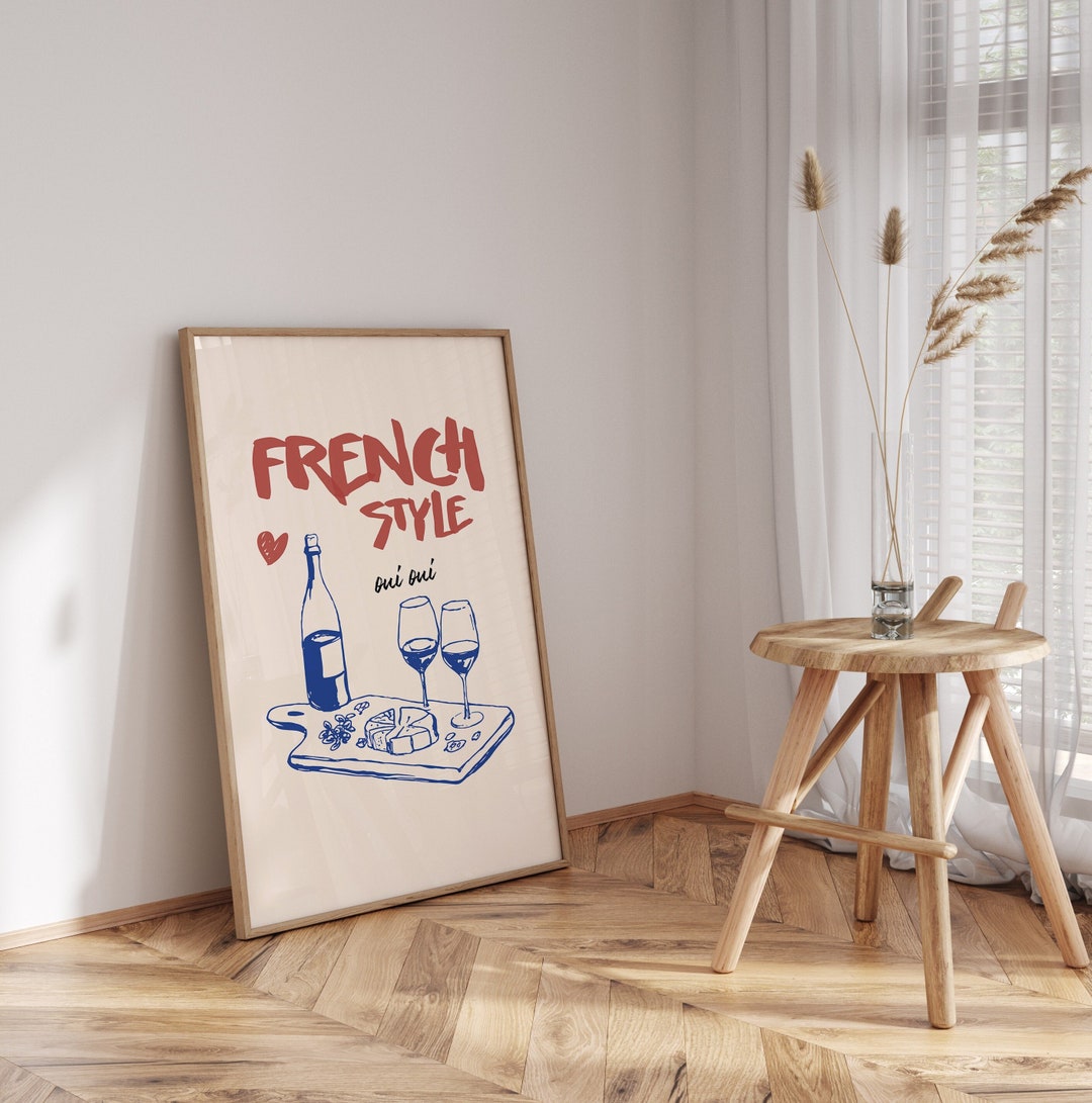 Print 'french Style' Modern Wall Art, Printed Poster, Hand Illustrated ...