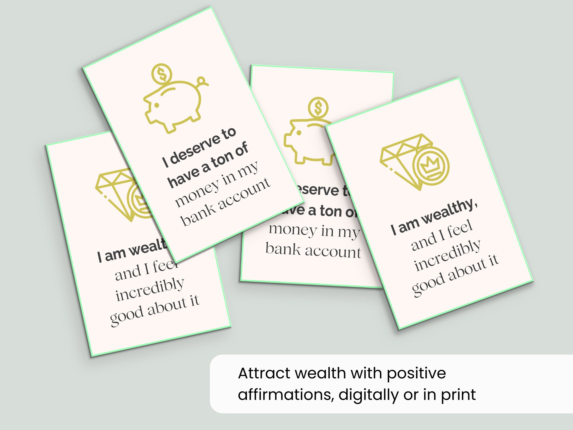 AFFIRMATION CARDS PRINTABLE for Attracting Money, Positivity Journal ...