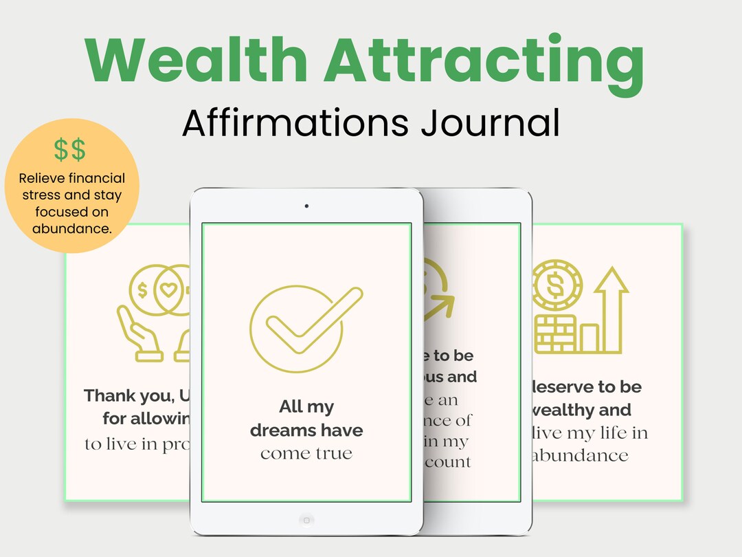 AFFIRMATION CARDS PRINTABLE for Attracting Money, Positivity Journal ...