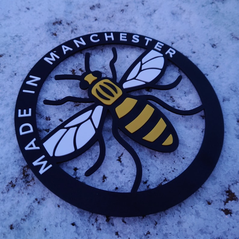 Made in Manchester Bee Wall Art - Etsy