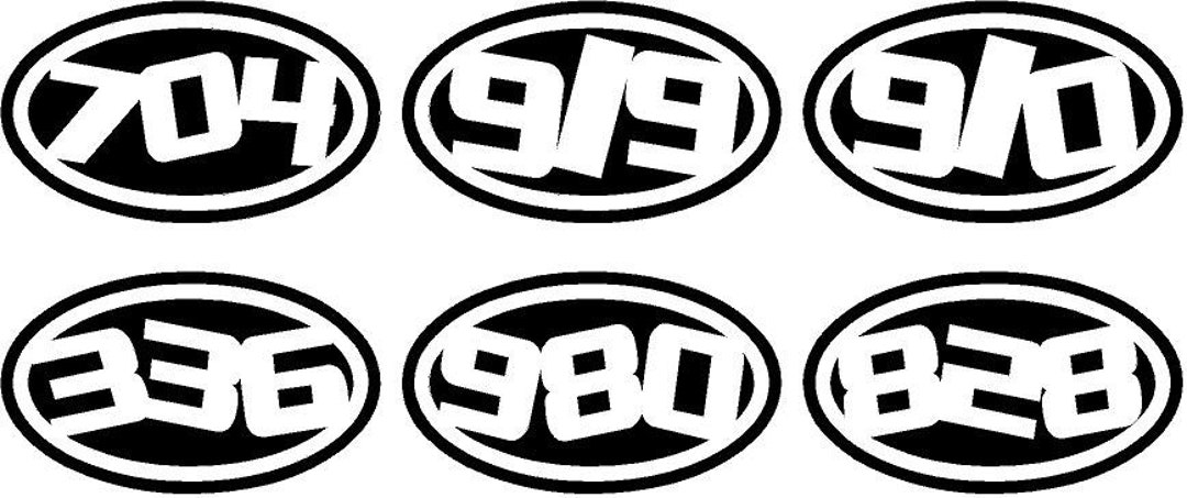 Custom Printed NC area Codes Vinyl Decal - Etsy