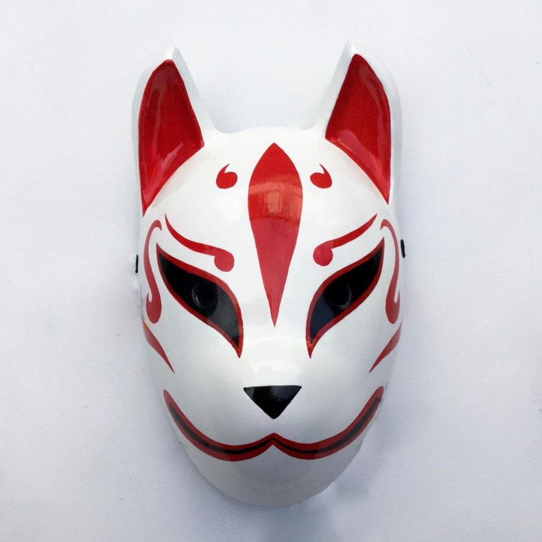 Handmade Custom Full Face Fox Mask Handmade Wooden Mask Cosplay Kitsune ...