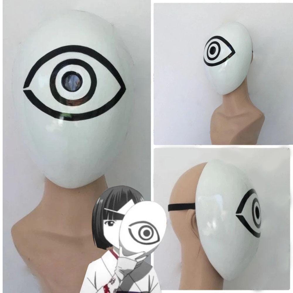 One Eye Mask Ghost No Face Wooden Handmade Mask Cosplay (accept Custom ...