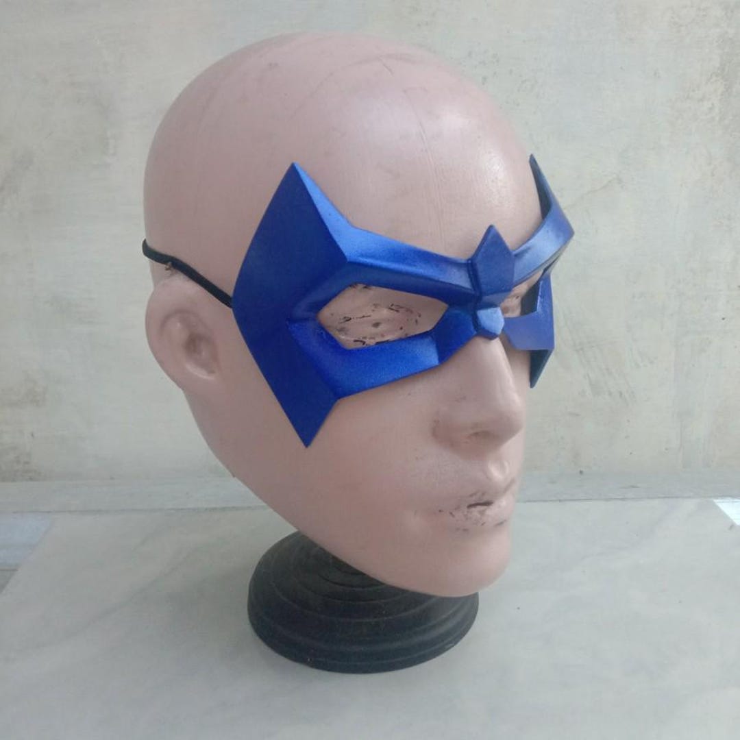 Custom Handmade Cosplay Mask Knight Eye Wear Fiber Mask - Blue Mask ...