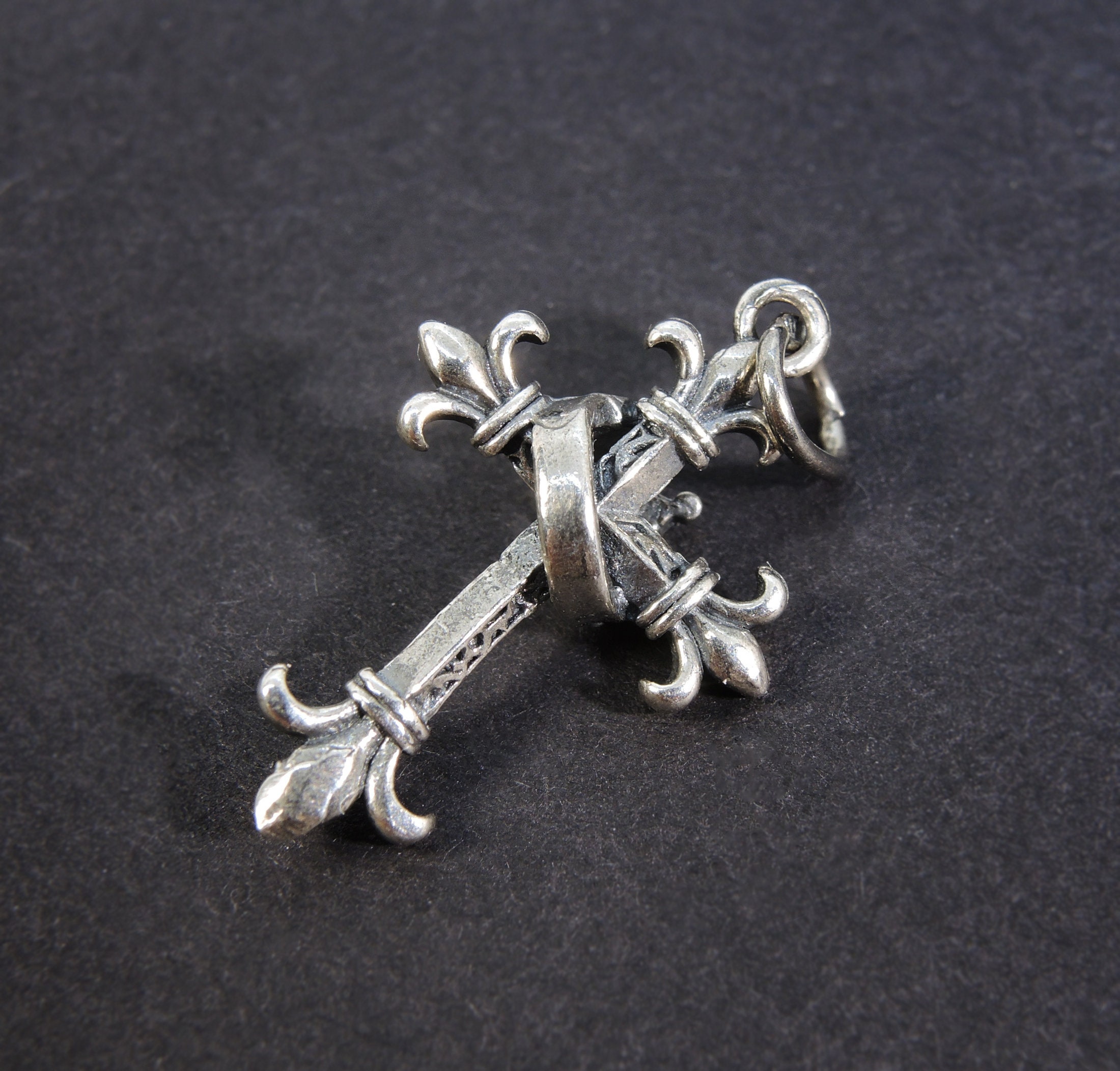 King Crown Cross Pendant, King of Kings Cross Charm, Fleury Cross ...