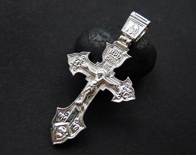 Christian Cross Pendant, Jesus Christ Crucifix, Big Orthodox Cross ...