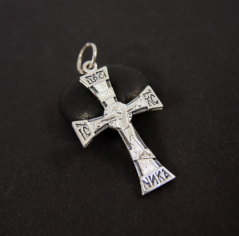 Sterling Silver Cross Pendant, Jesus Christ Crucifix, Christian Cross ...