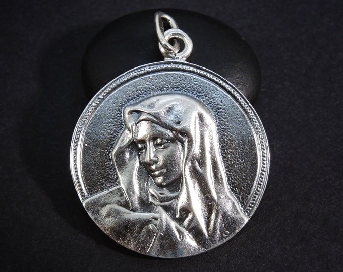 Madonna Pendant, Saint Mother of God Medallion, Bless Virgin Medal ...