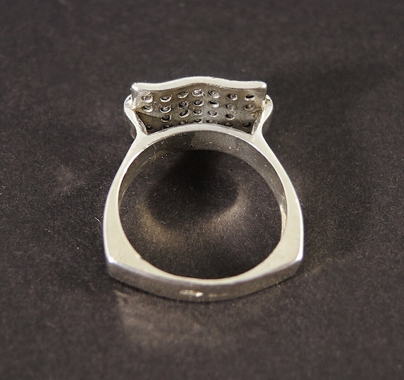 Unique Statement Stone Signet Ring, Sterling Silver G… - Gem