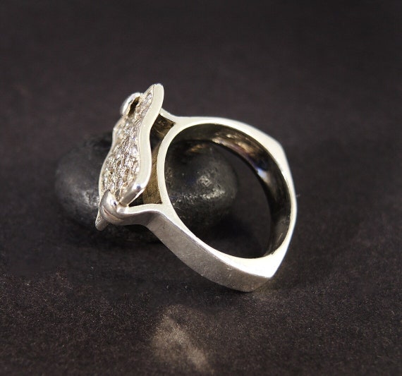 Unique Statement Stone Signet Ring, Sterling Silver G… - Gem